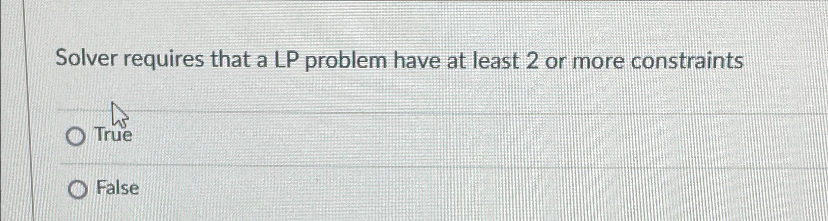 Solved Solver requires that a LP problem have at least 2 ﻿or | Chegg.com