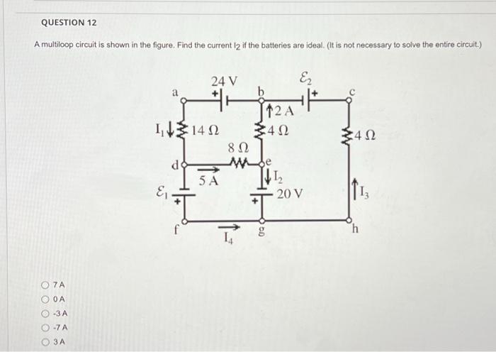 Solved A multiloop circuit is shown in the figure. Find the | Chegg.com