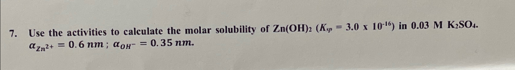 Solved Use the activities to calculate the molar solubility | Chegg.com
