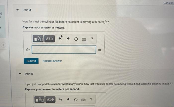 Solved A thin light string is wrapped around the outer rim | Chegg.com