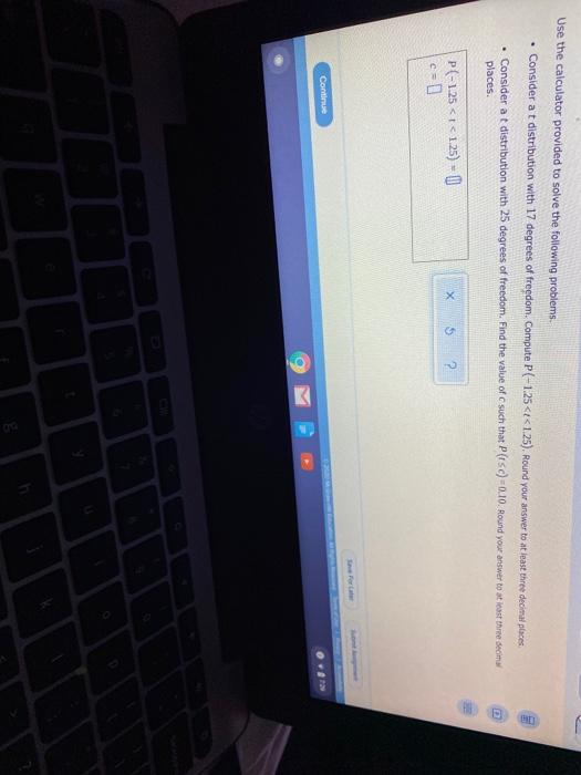 Solved Use the calculator provided to solve the following | Chegg.com