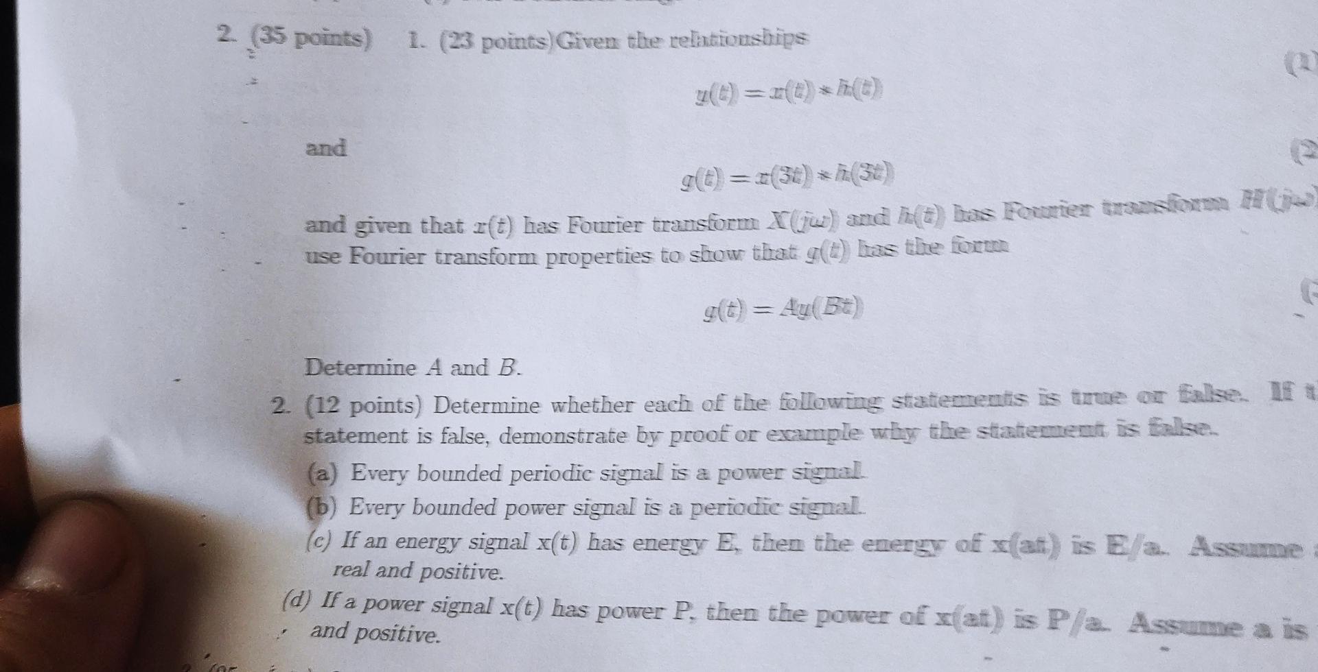 Solved 2. (35 points) 1. (23 points) Given the | Chegg.com