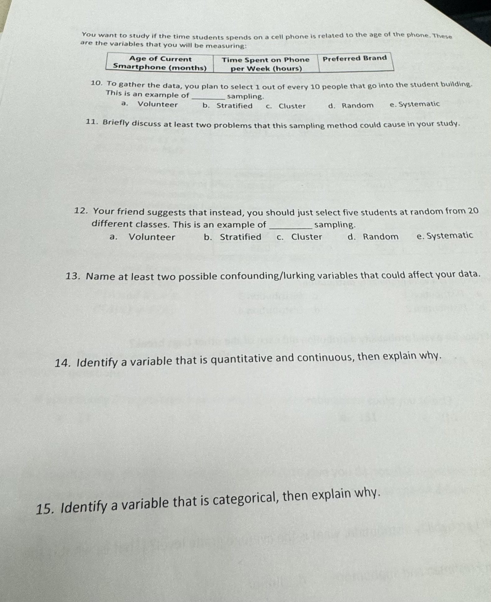 Solved You want to study if the time students spends on a | Chegg.com