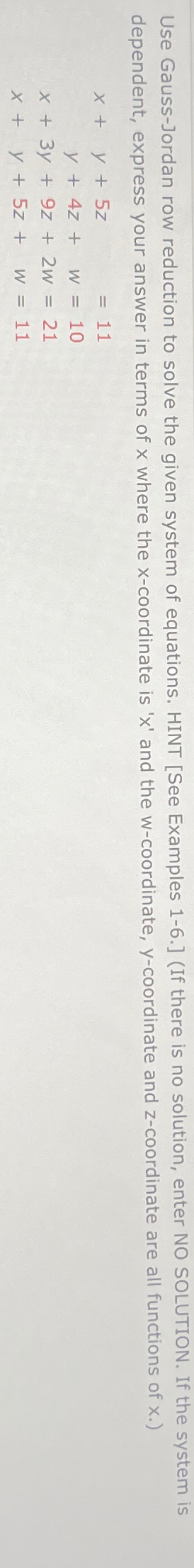 Solved Use Gauss-Jordan row reduction to solve the given | Chegg.com