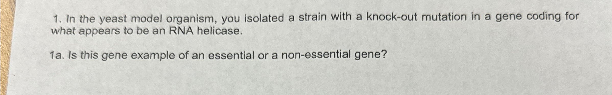 Solved In the yeast model organism, you isolated a strain | Chegg.com