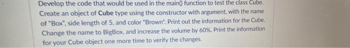 Develop the code that would be used in the main0 | Chegg.com