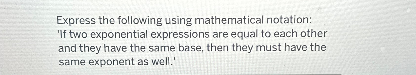 Solved Express the following using mathematical notation: | Chegg.com
