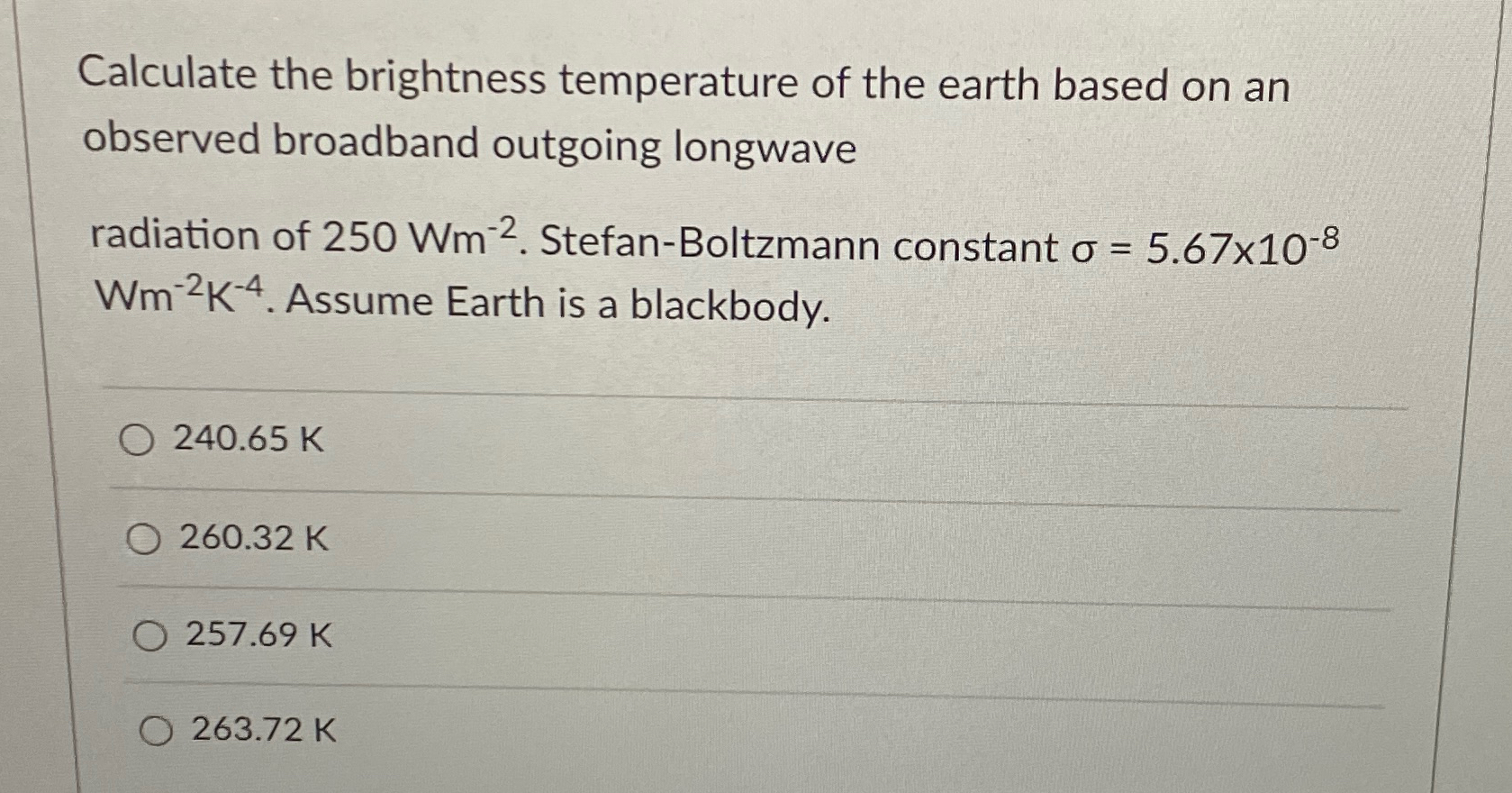 Solved Calculate the brightness temperature of the earth | Chegg.com