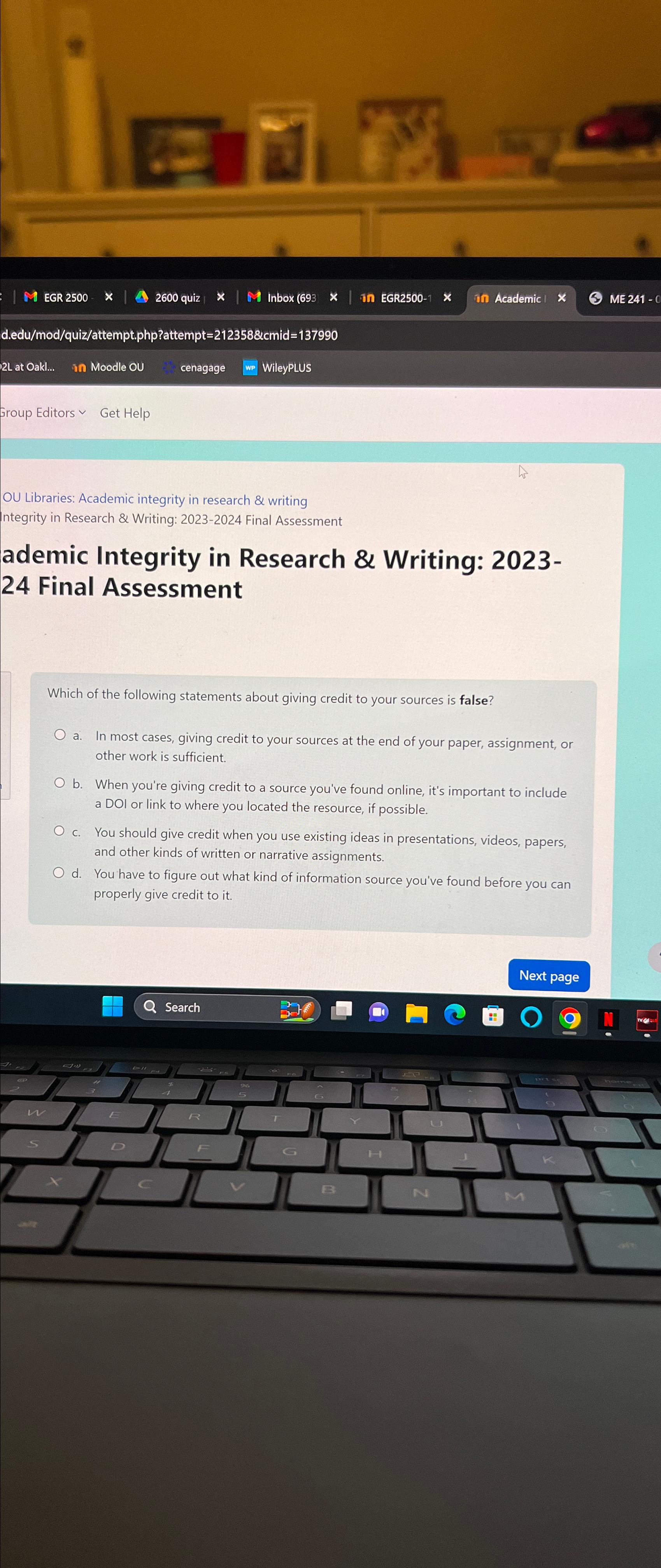 Solved OU Libraries: Academic integrity in research & | Chegg.com