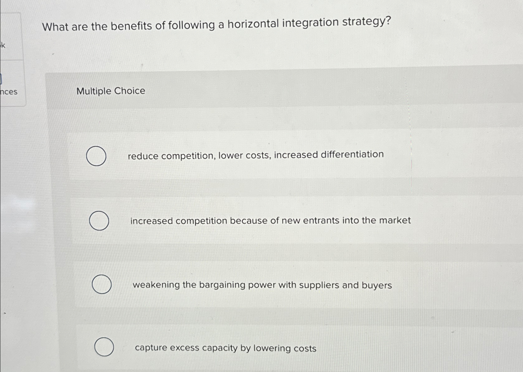 Solved What are the benefits of following a horizontal | Chegg.com