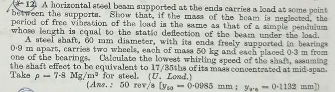 A horizontal steel beam supported at ﻿the ends | Chegg.com