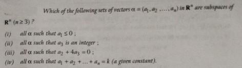 Solved Which of the following sets of vectors α=(a1,a2…,an) | Chegg.com
