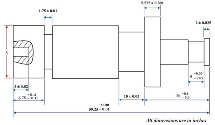 Solved For the part shown, the shaft feature with diameter | Chegg.com
