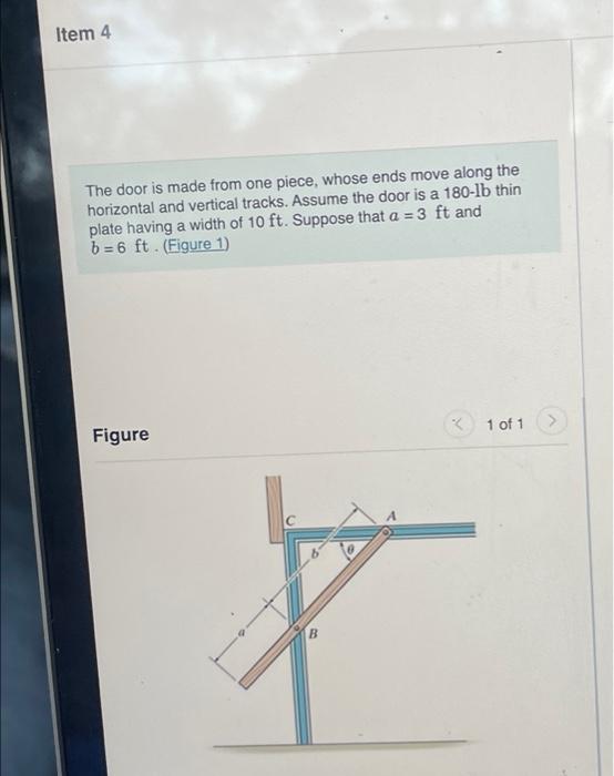 Solved Item 4 The door is made from one piece, whose ends | Chegg.com