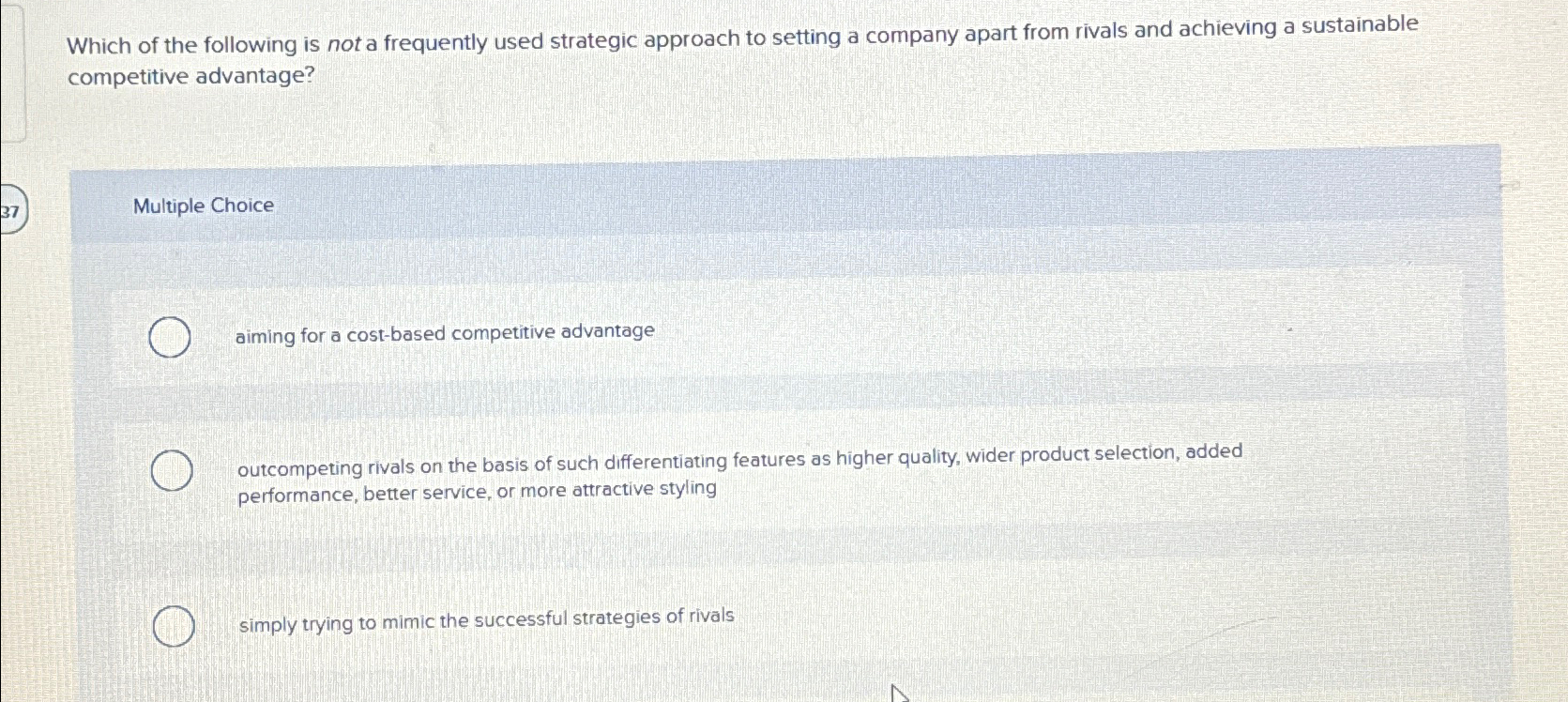 Solved Which of the following is not a frequently used | Chegg.com