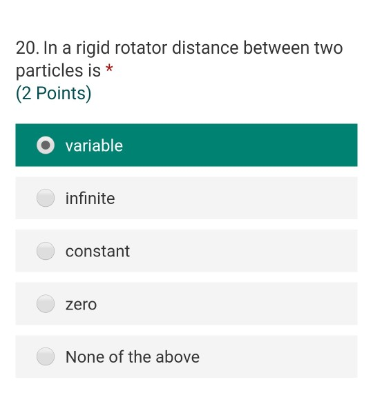 Solved 20. In a rigid rotator distance between two particles | Chegg.com