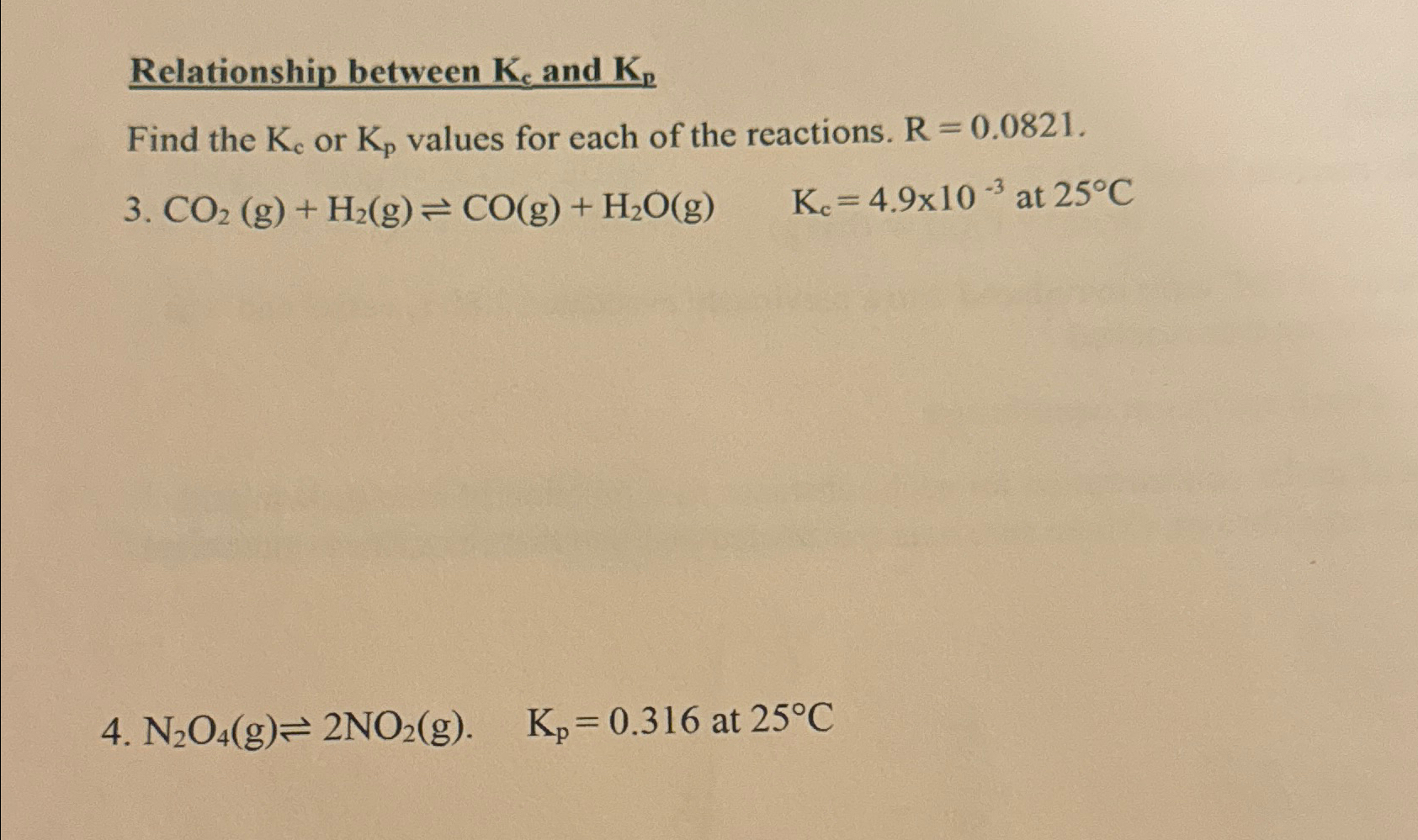 Solved Relationship between Kc ﻿and KpFind the Kc ﻿or Kp | Chegg.com