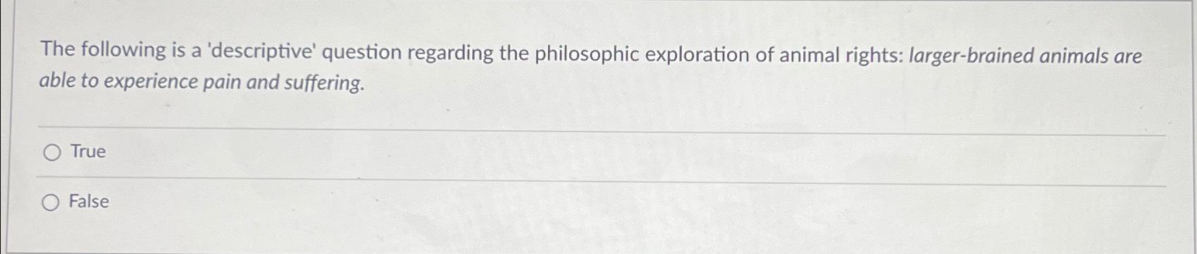 Solved The following is a 'descriptive' question regarding | Chegg.com