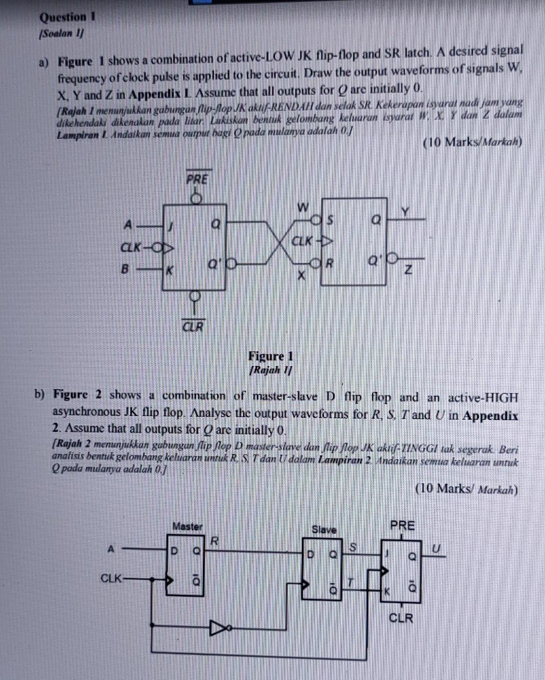 Question 1 Soalan 1) a) Figure 1 shows a combination | Chegg.com