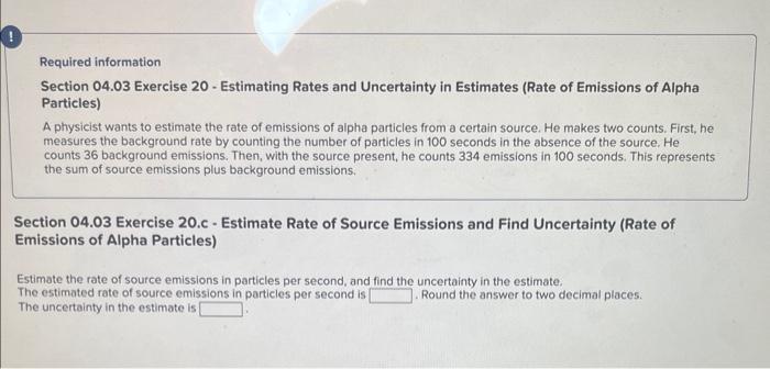Solved Required information Section 04.03 Exercise 20 - | Chegg.com