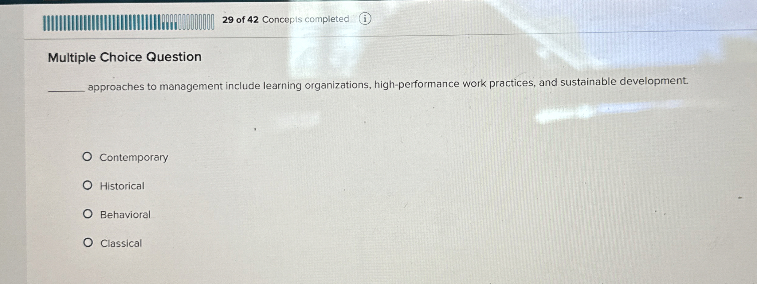 Solved 29 ﻿of 42 ﻿Concepts completed(i)Multiple Choice | Chegg.com