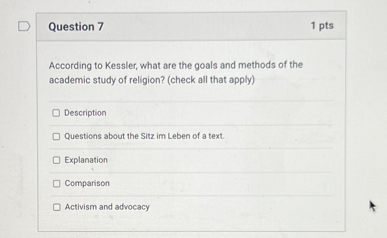 Solved Question 71ptsAccording to Kessler, what are the | Chegg.com