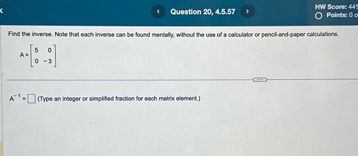 Solved Find the inverse. Note that each inverse can be found | Chegg.com