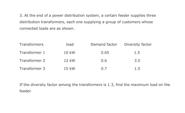 Solved 3. At the end of a power distribution system, a | Chegg.com