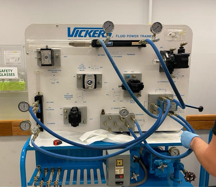 Solved VICKER FLUID POWER TRAINER D RETURN FORWARD OUT 5 | Chegg.com