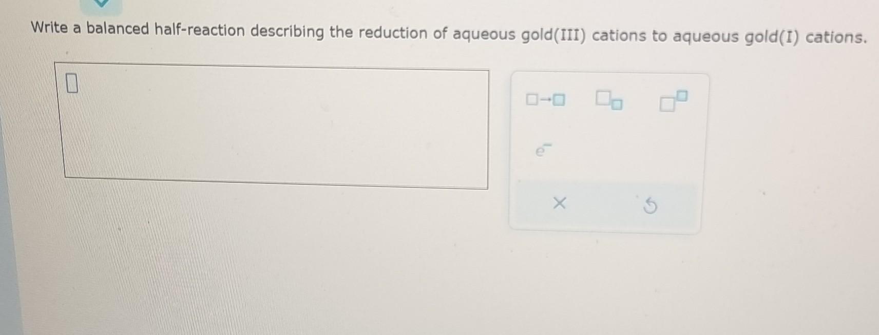 Solved Write A Balanced Half Reaction Describing The