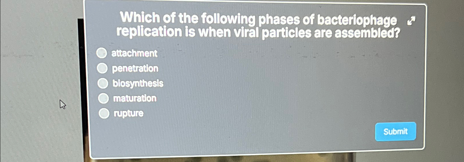 Solved Which of the following phases of bacteriophage | Chegg.com