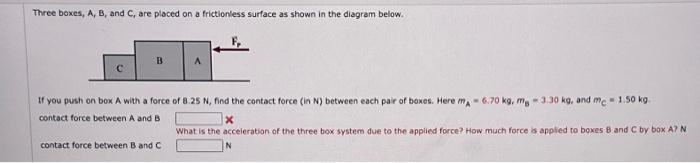 Solved Three boxes, A, B, and C, are ploced on a | Chegg.com