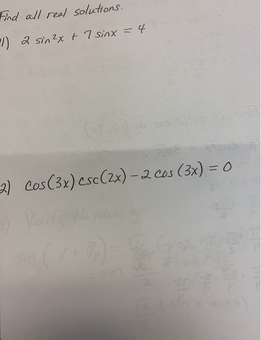 Solved Solve the following equations. 3) cotx cs CK - 2 | Chegg.com