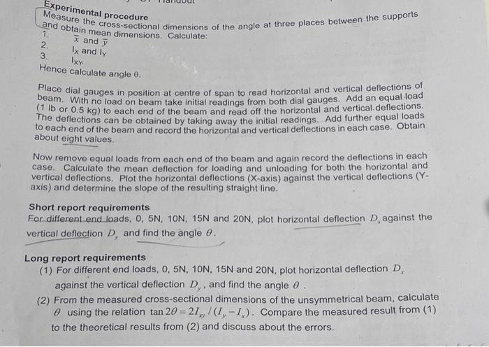 Results Part-II: Unsymmetrical bending | Chegg.com