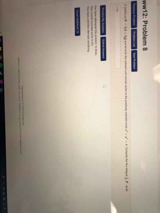 Solved ww12: Problem 8 Previous Problem Problem List Next | Chegg.com