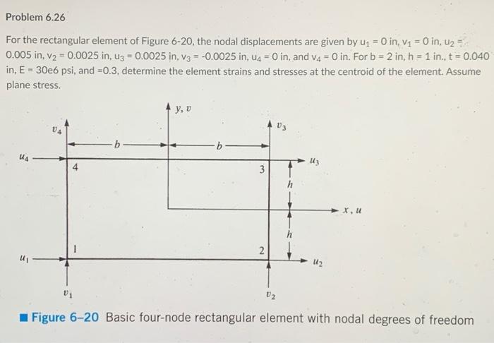 Solved For the rectangular element of Figure 6−20, the nodal | Chegg.com
