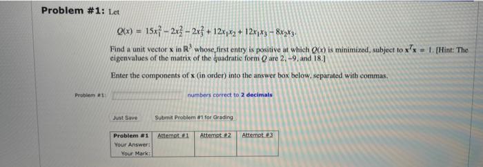 Solved Problem \#1: Let | Chegg.com