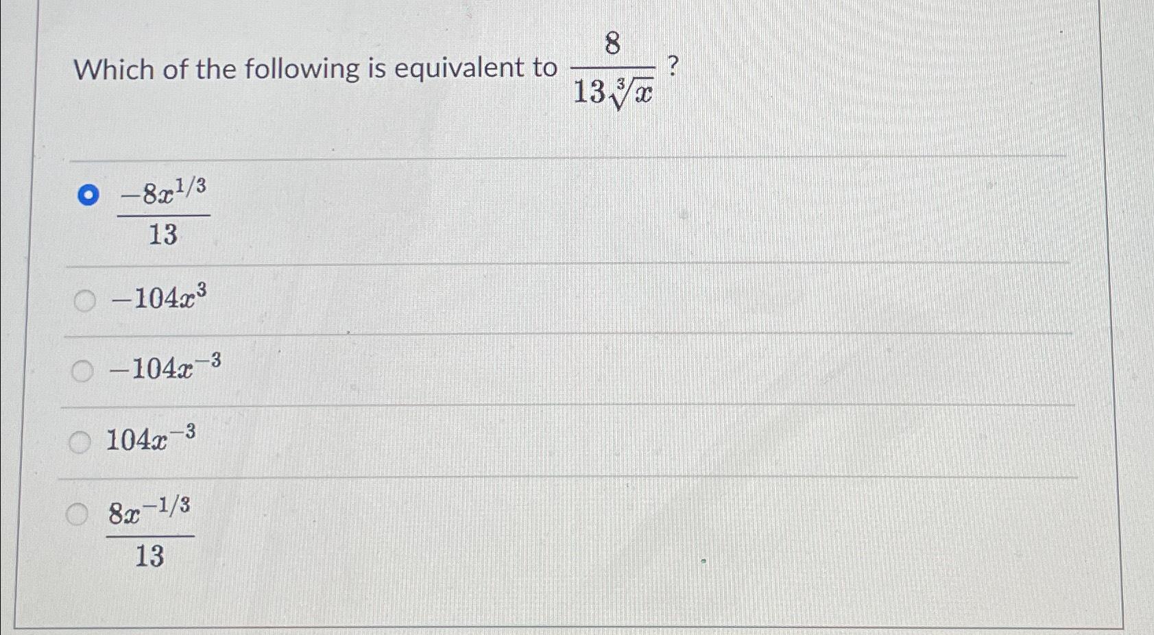 solved-which-of-the-following-is-equivalent-to-chegg