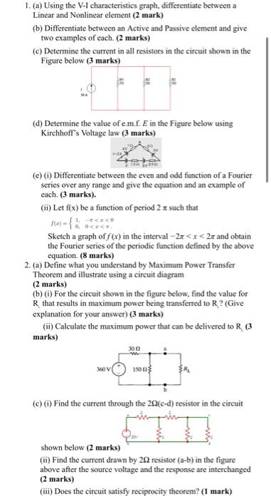 Solved 1. (a) Using the V-I characteristics graph, | Chegg.com