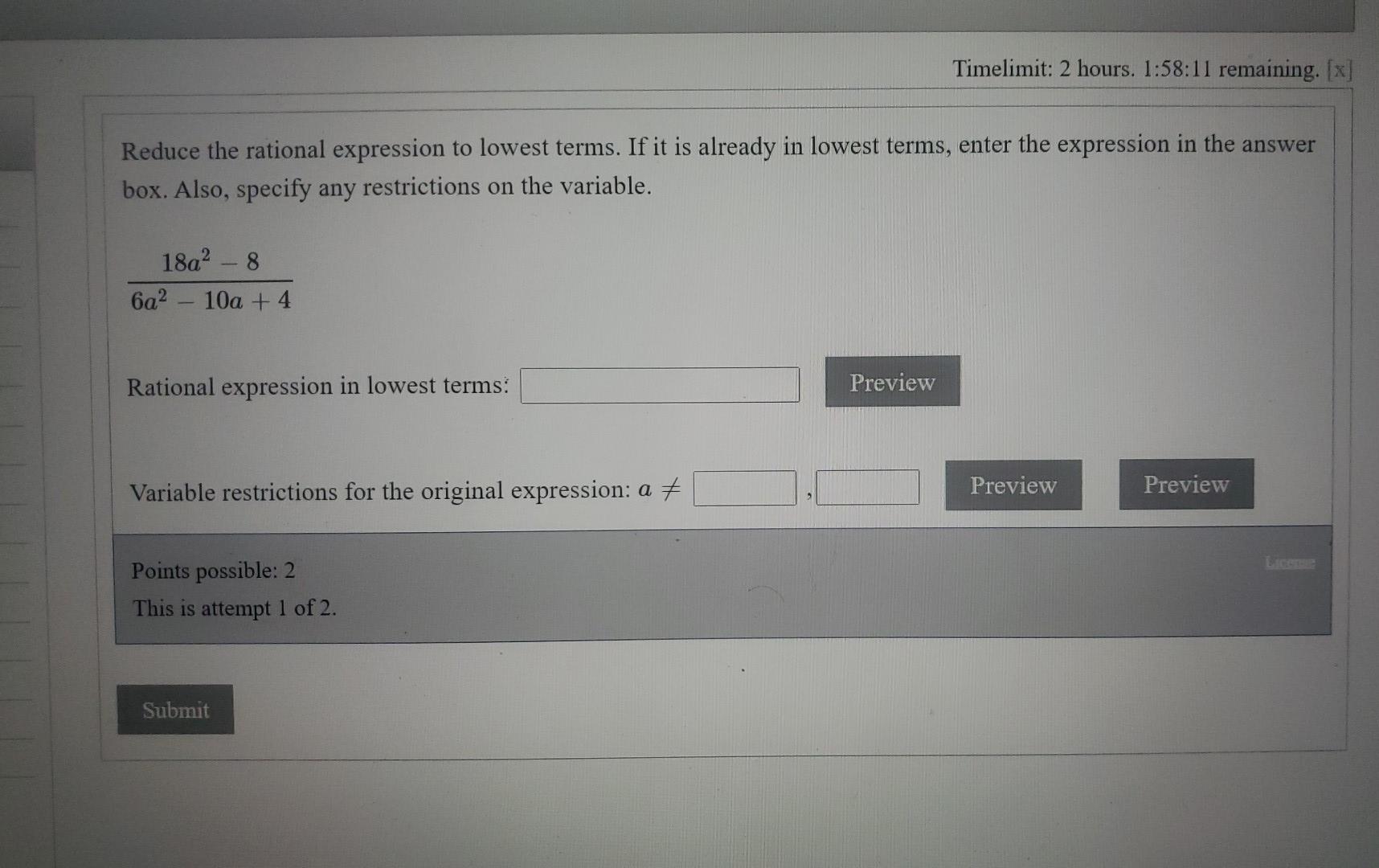 Solved rational expression to lowest terms. If it is already | Chegg.com
