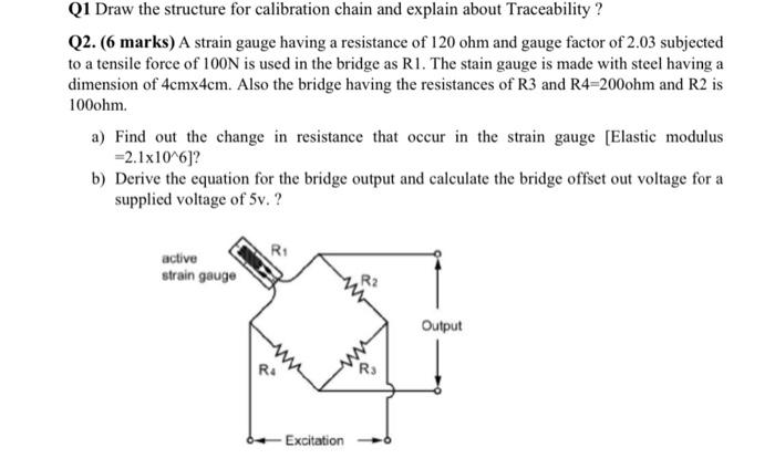 Solved Q1 Draw the structure for calibration chain and | Chegg.com