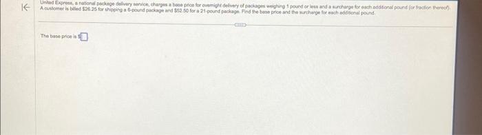 Solved K United Express, a national package delivery | Chegg.com