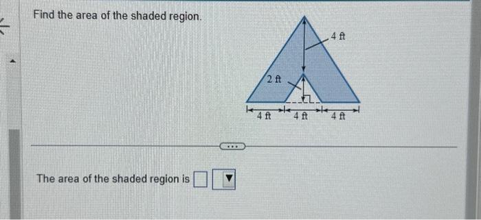 Solved Find the area of the shaded region. The area of the | Chegg.com