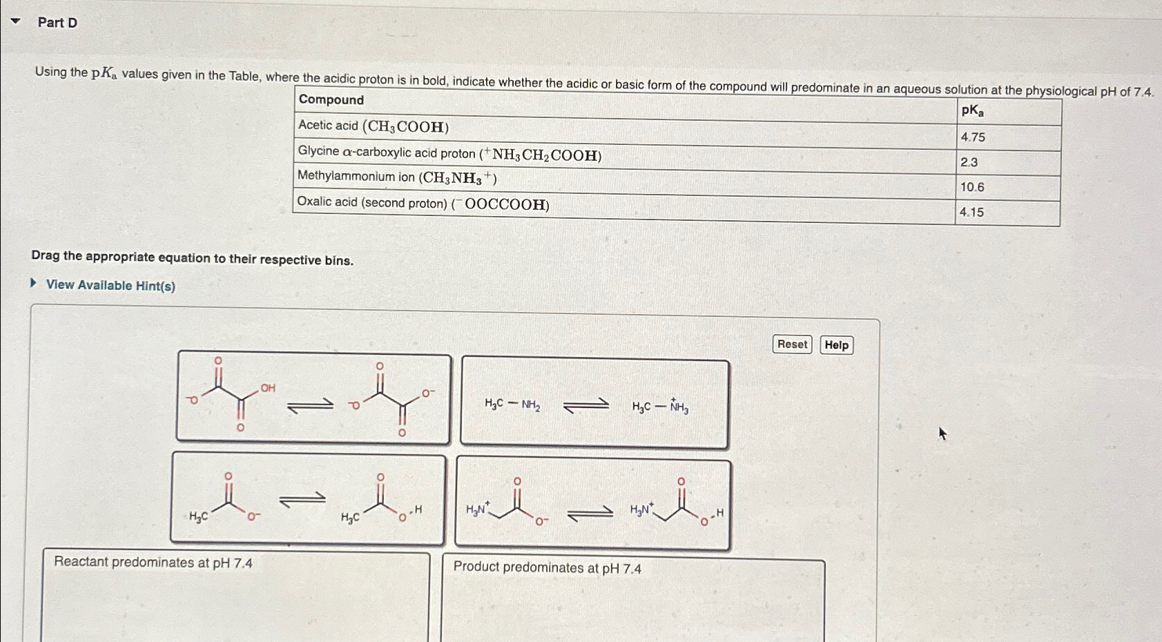 Solved Part DUsing the pKa ﻿values given in the Table, where | Chegg.com