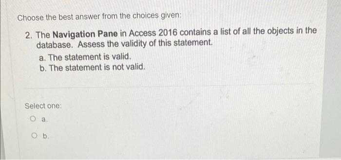 Solved Choose the best answer from the choices given: 2. The | Chegg.com