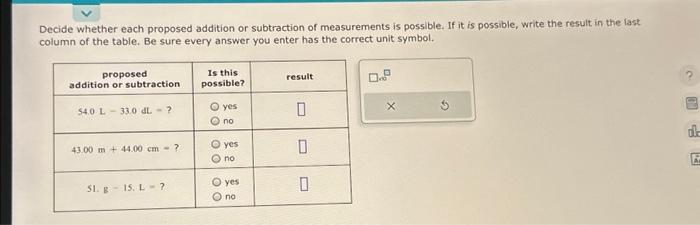 Solved Decide whether each proposed addition or subtraction | Chegg.com