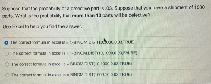 Solved Suppose that the probability of a defective part is | Chegg.com