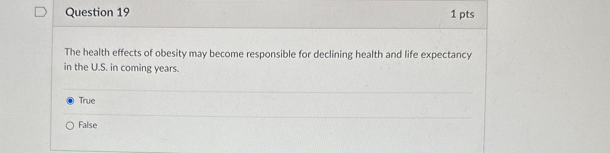 Solved Question 191ptsThe health effects of obesity may | Chegg.com