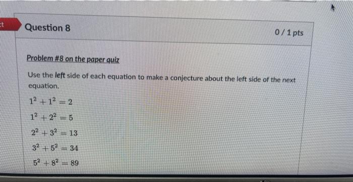 Solved Problem \#8 on the paper quiz Use the left side of | Chegg.com