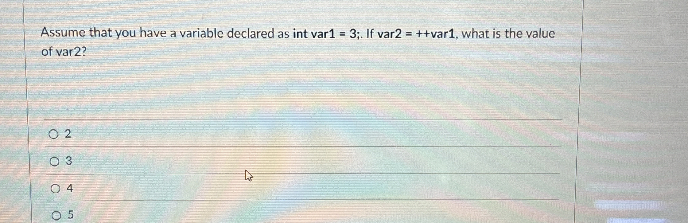 Solved Assume that you have a variable declared as int | Chegg.com